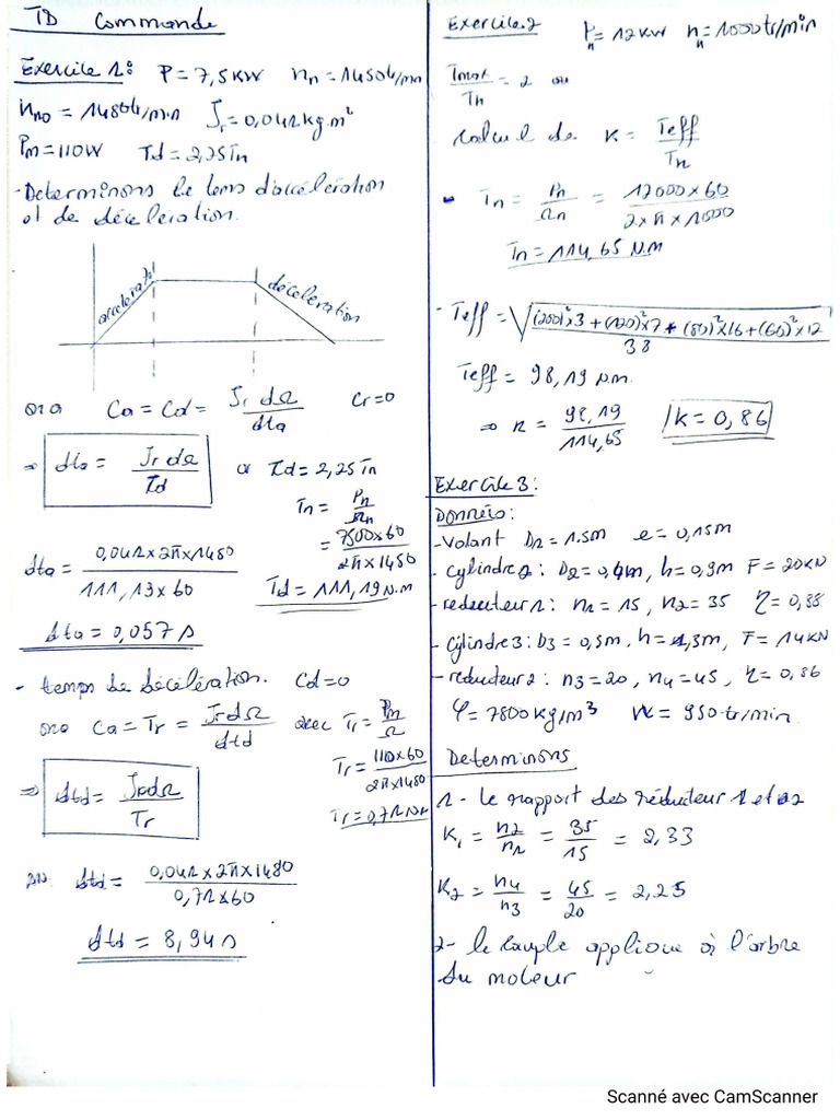 Corrigé TD Chap1 Entraînement Électrique | PDF