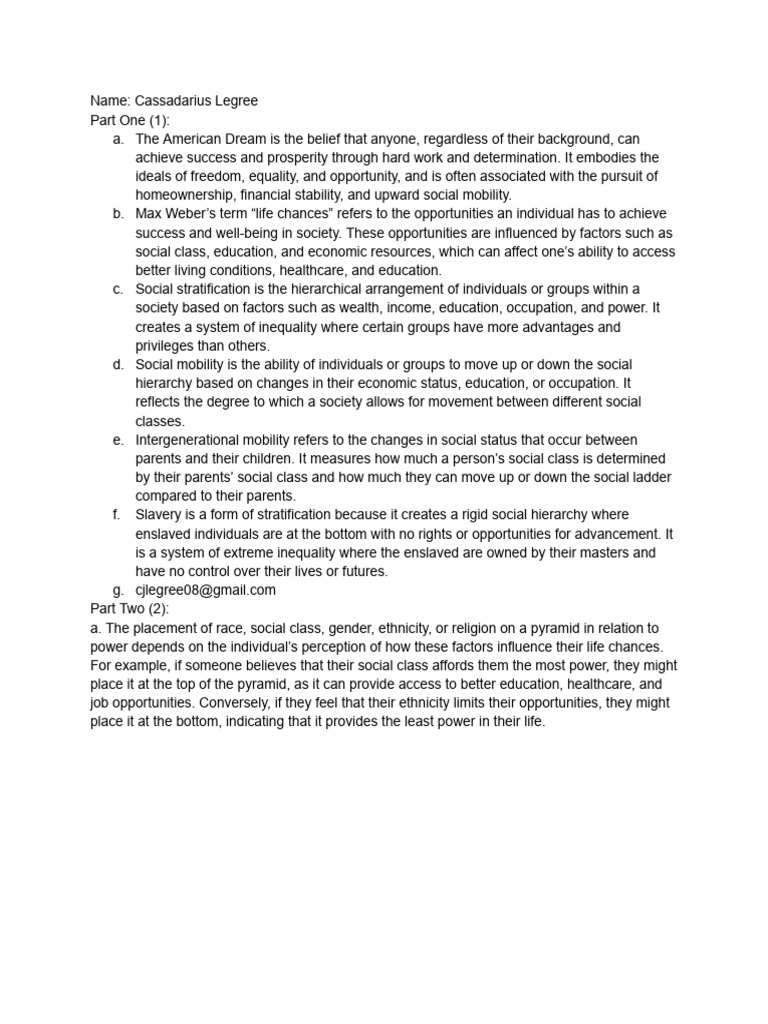 Attendance Assignment #2 | PDF | Social Stratification | Social Status