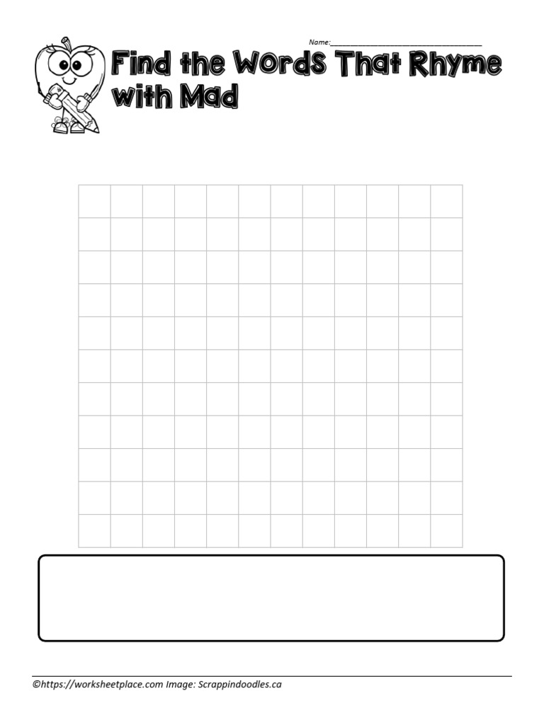 Rhyme Word Search: "Mad" Family | PDF