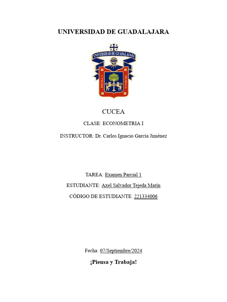 Examen Parcial 1 - Axel Tejeda | PDF | Moneda | Dólar de los Estados Unidos