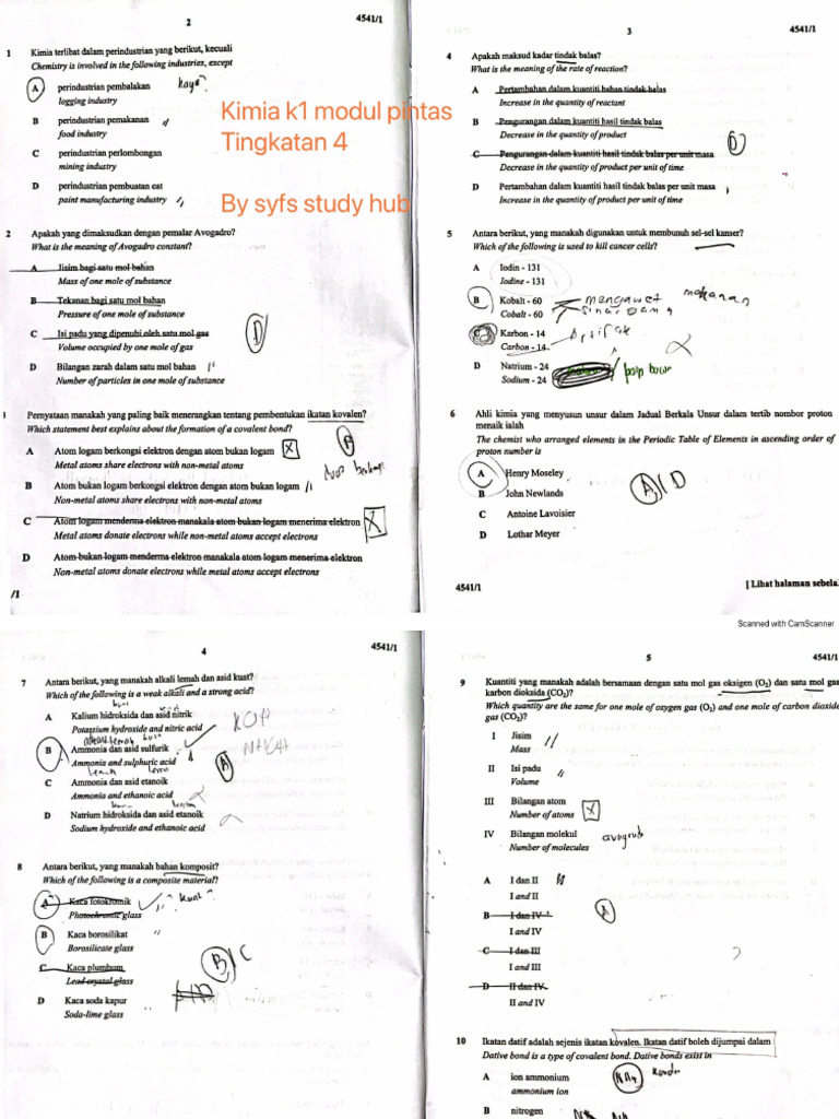 Modul Pintas Kimia Tingkatan 4 ? | PDF