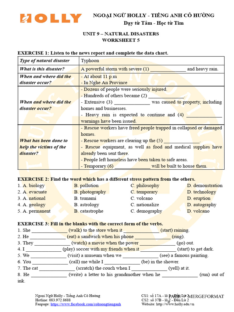 Grade 8 - Unit 9 - Worksheet 5 | PDF | Tsunami | Tropical Cyclone Seasons