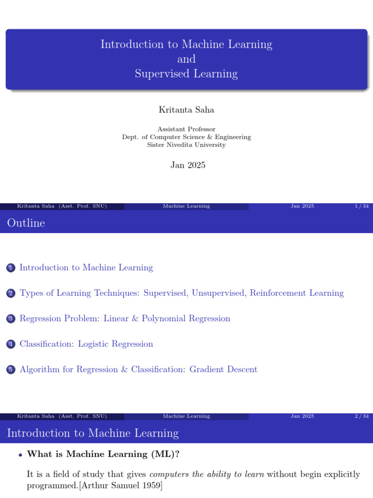 ML Supervised Learning SNU | PDF | Machine Learning | Regression Analysis ML Supervised Learning SNU | PDF | Machine Learning | Regression Analysis
