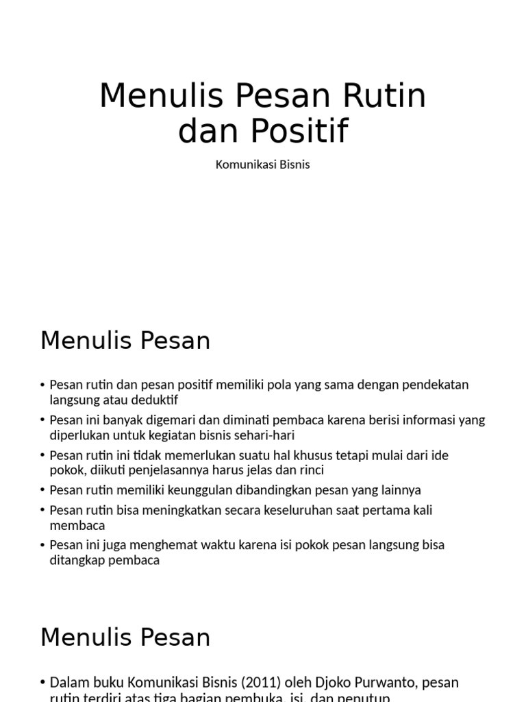 Menulis Pesan Rutin Dan Positif | PDF