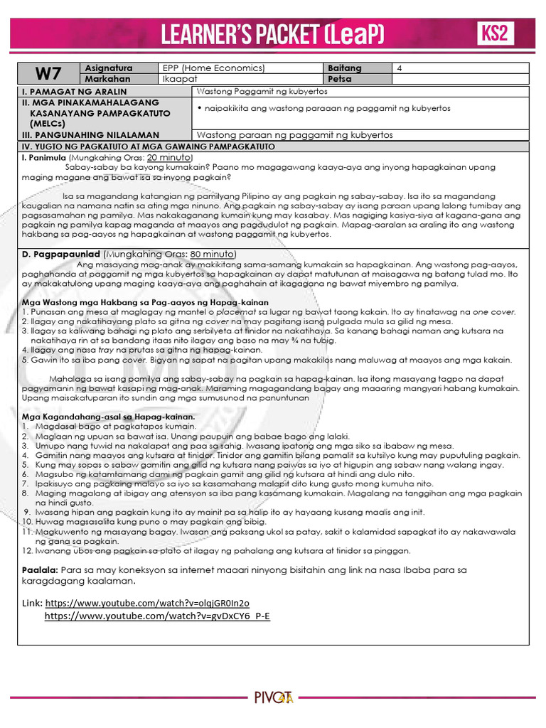 Q4 Elem HE 4 Week7 | PDF