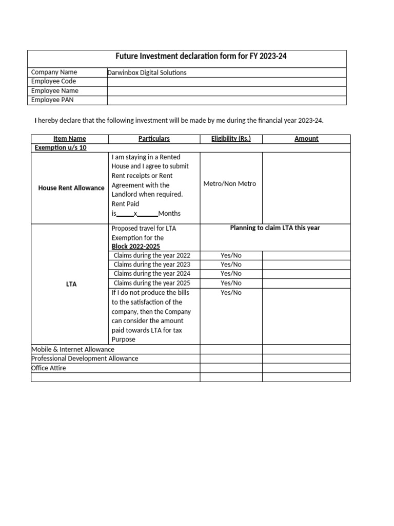 Future Investment Declaration FY 2023-24 | PDF | Economies | Public Finance