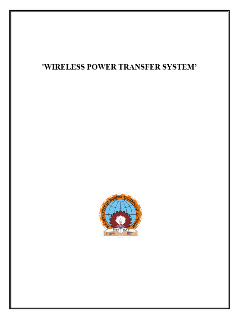 Wireless Power Transfer System Project Pdf
