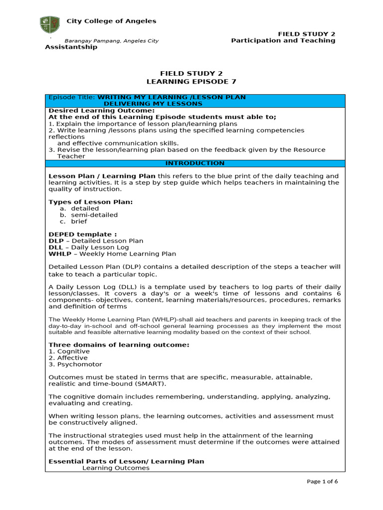 Importance of Lesson Planning in Teaching | PDF | Lesson Plan | Learning