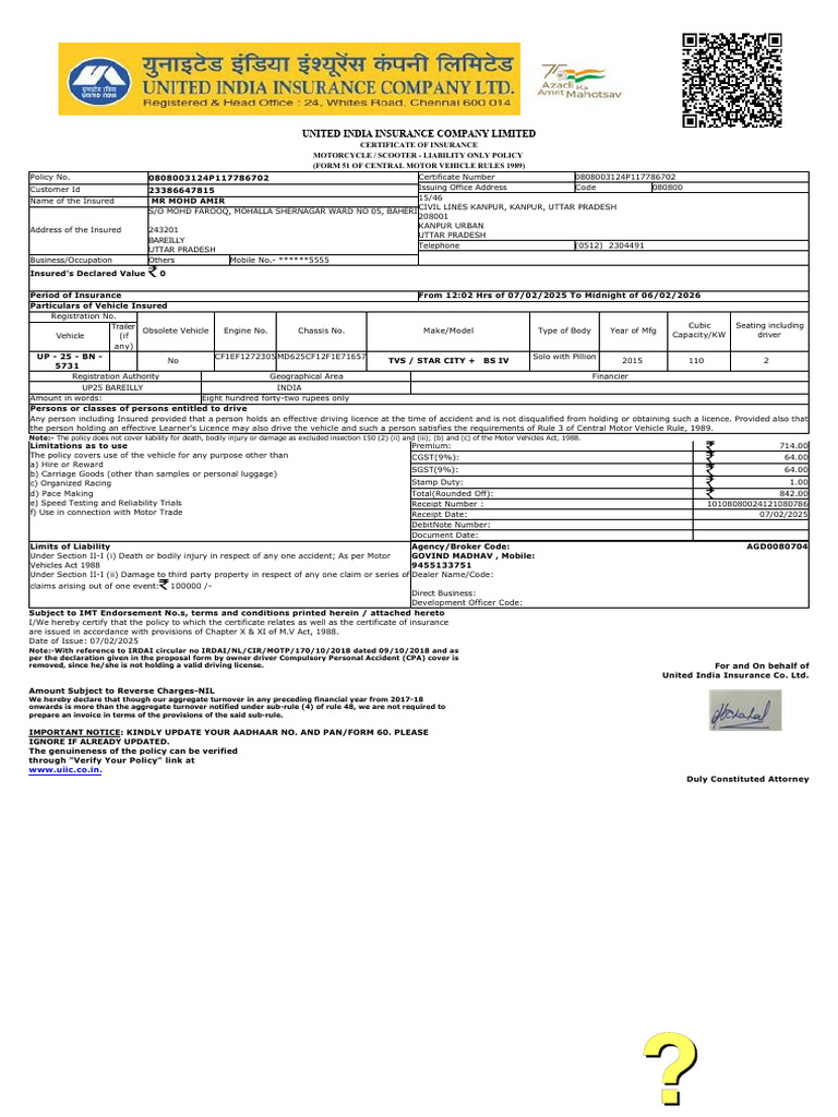 0808003124P117786702 | PDF | Indemnity | Liability Insurance
