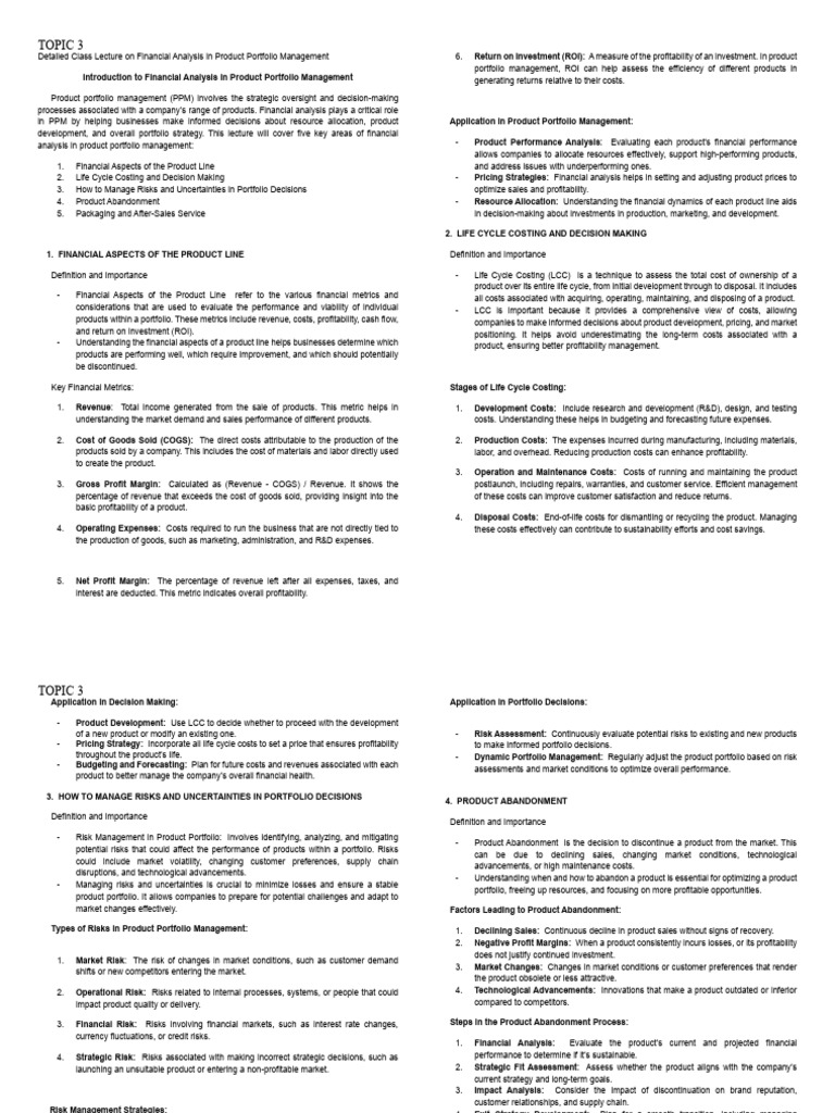 ACT24 Strategic Business Analysis Topic 3 | PDF | Risk | Return On ...