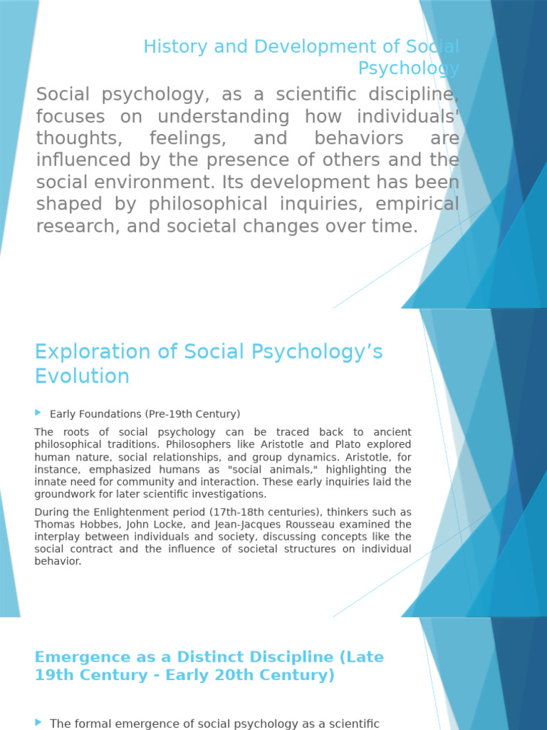History and Evolution of Social Psychology | PDF | Psychology | Social ...