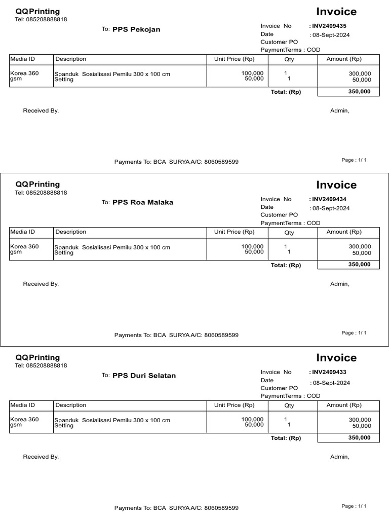 Nota Spanduk Sosialisasi | PDF | Business Documents
