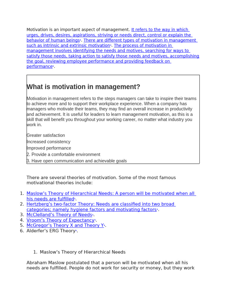 Understanding Motivation in Management | PDF | Motivational | Motivation