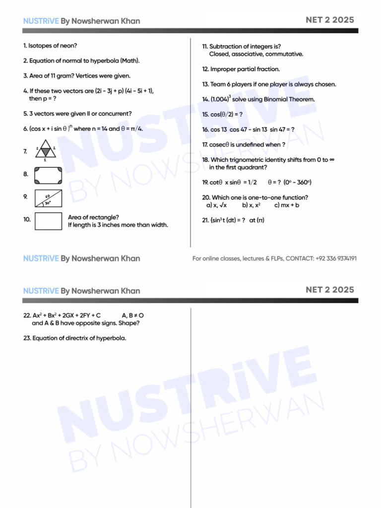 NET-2 2025 Chem, Phy MCQS | PDF
