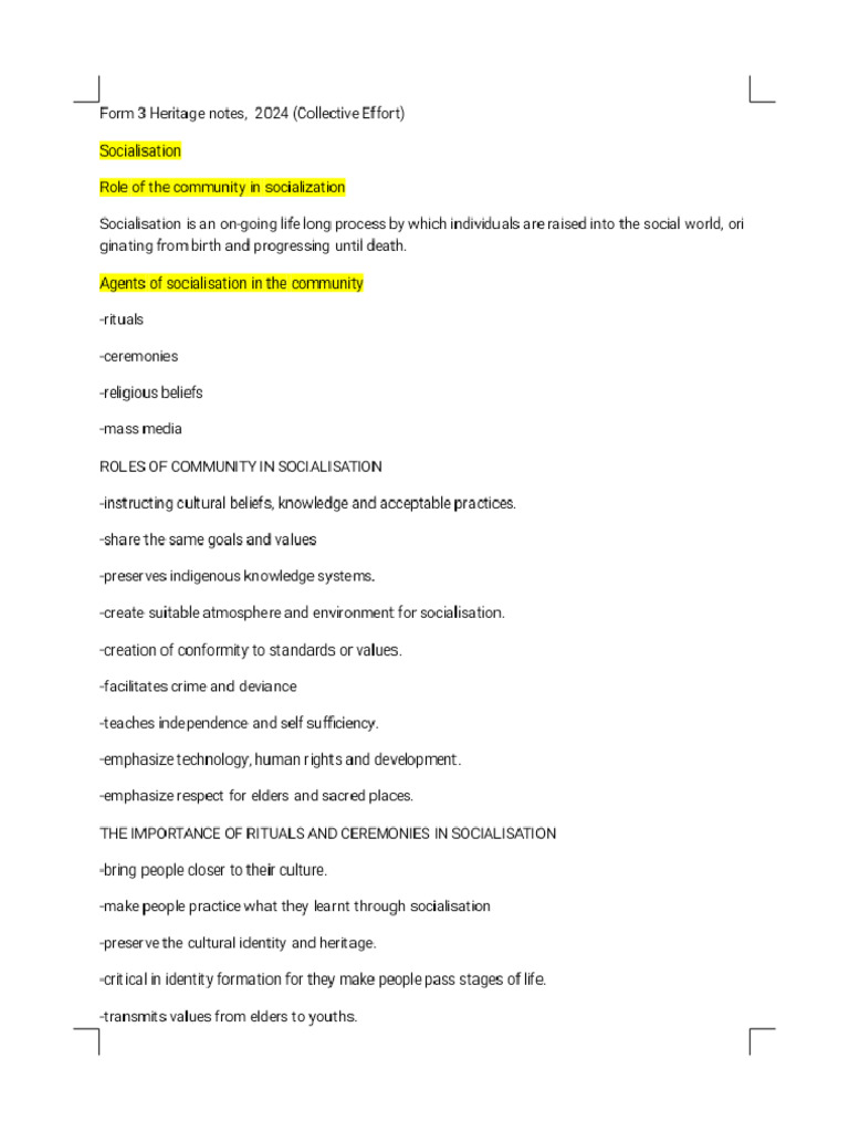 Form 3 Heritage Notes (Collective Effort) Phoenix | PDF