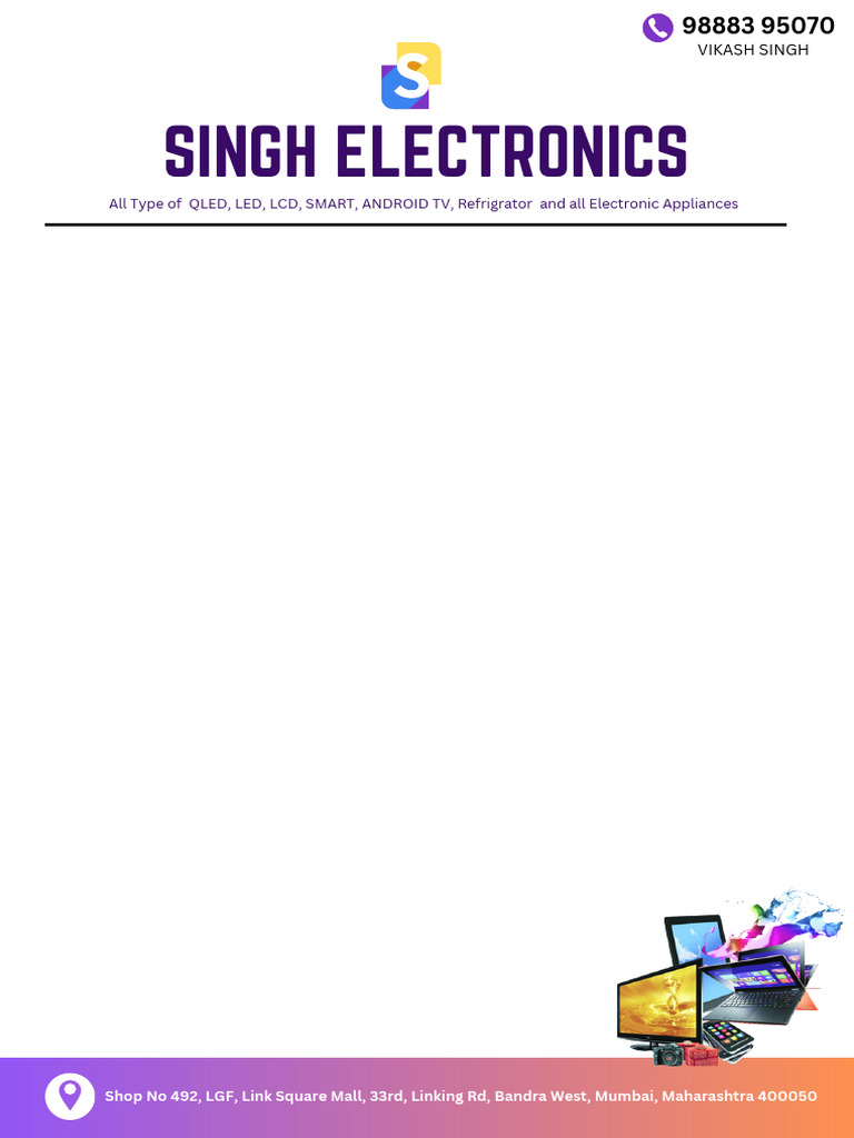 Singh Electronics Shop Letterhead | PDF