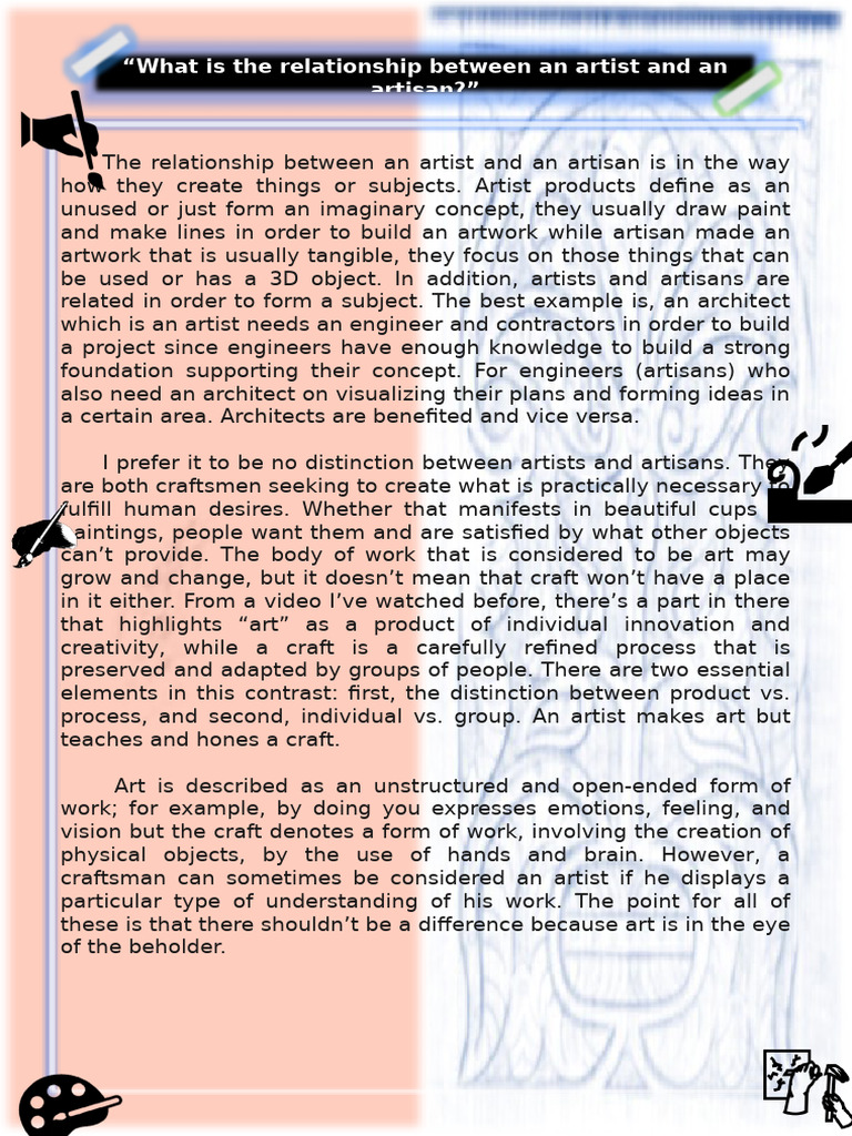 Artist vs Artisan: A Unified Perspective | PDF