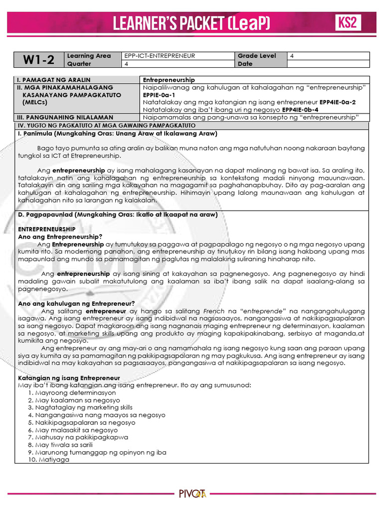 Q4 Elem ICT 4 Week 1 2 | PDF