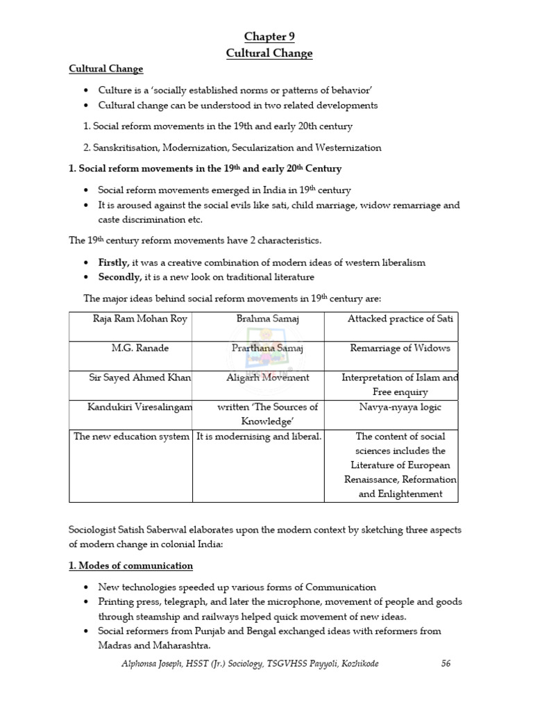 Sociology Chapter 9 Short Notes | PDF | Secularism | Caste