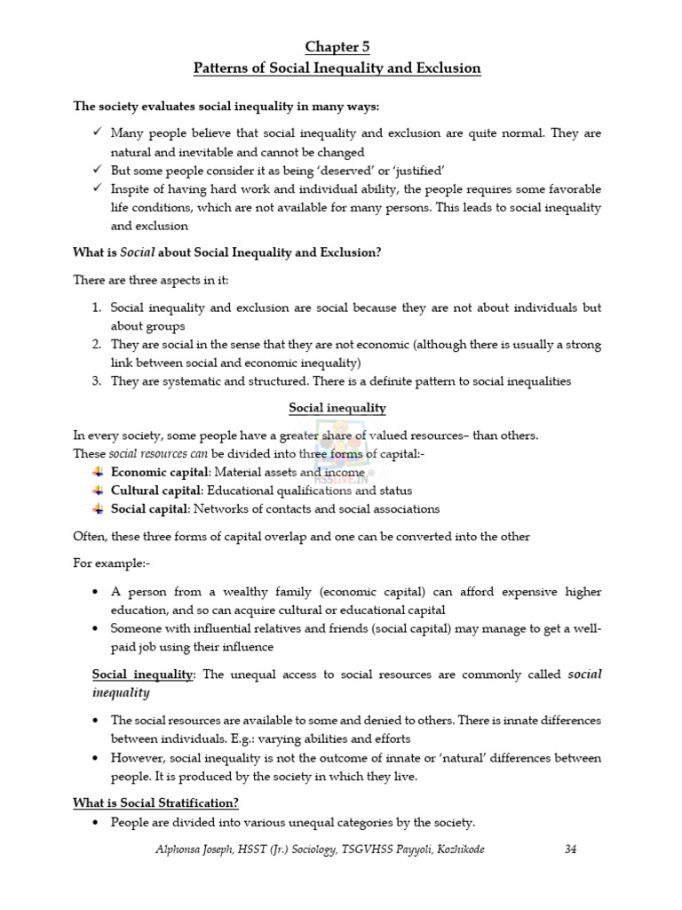 Sociology Chapter 5 Short Notes | PDF | Dalit | Social Stratification