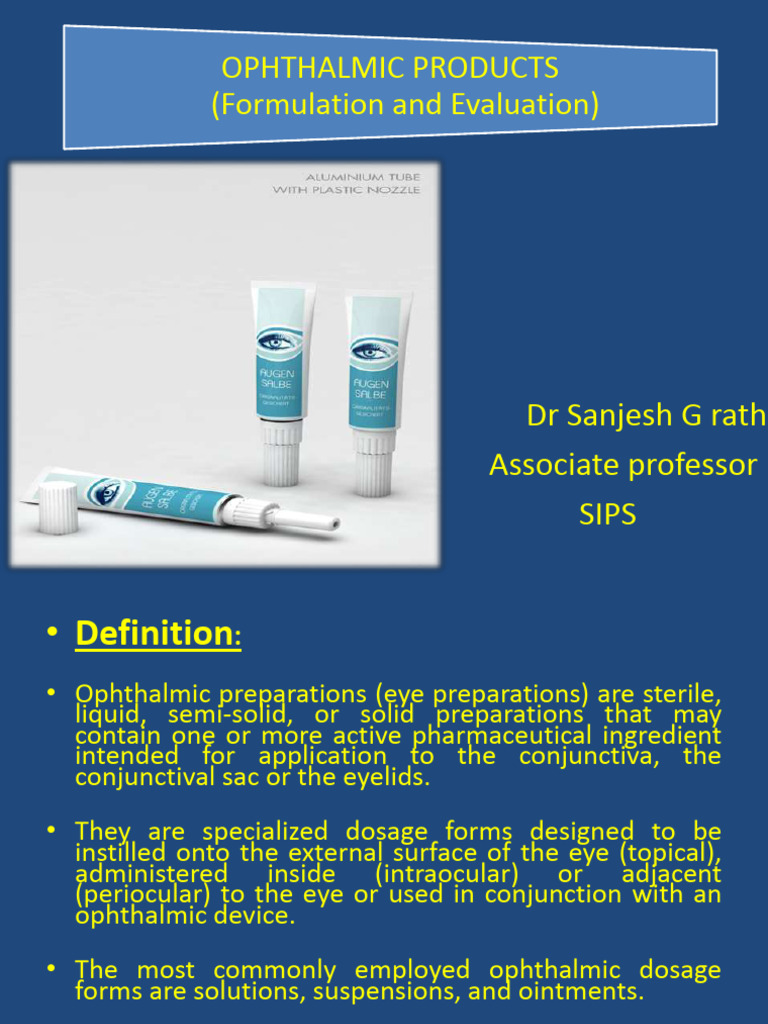 Ophthalmic Products | PDF | Topical Medication | Liposome