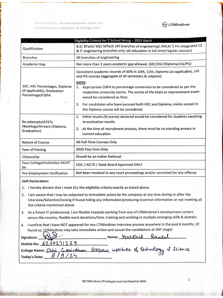 Lti Eligibility | PDF