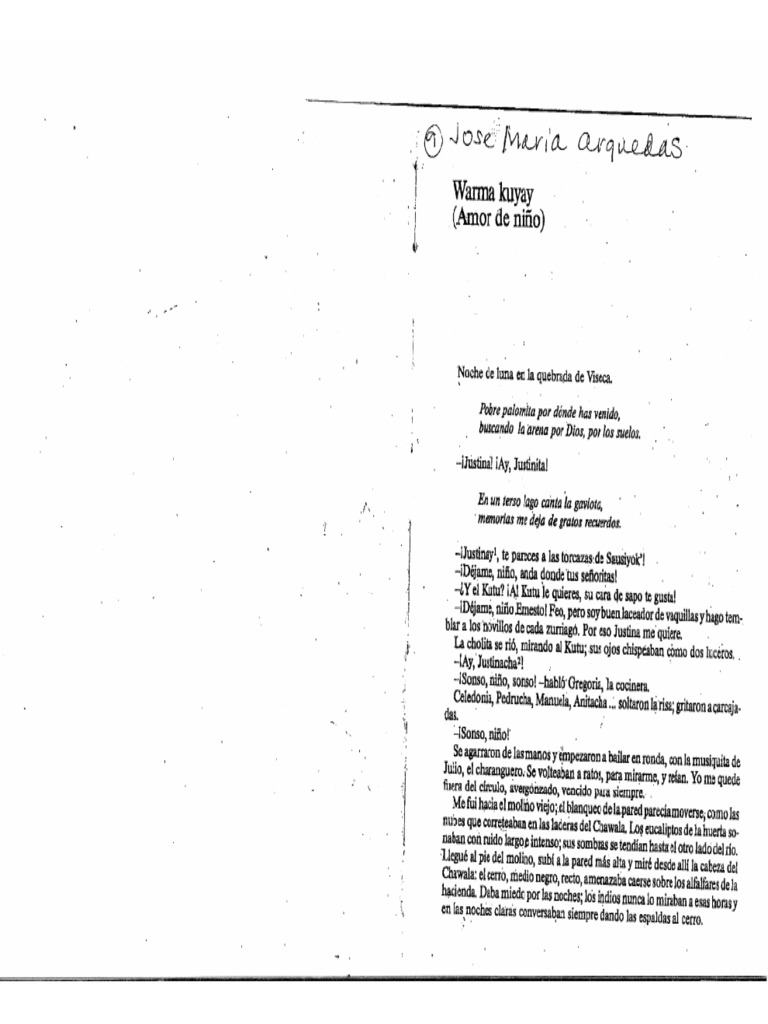PD6-8 Warma Kuyay - José María Arguedas (2) | PDF