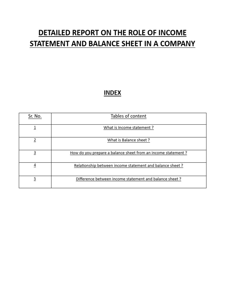 Income Statement and Balance Sheet Guide | PDF | Balance Sheet | Equity ...