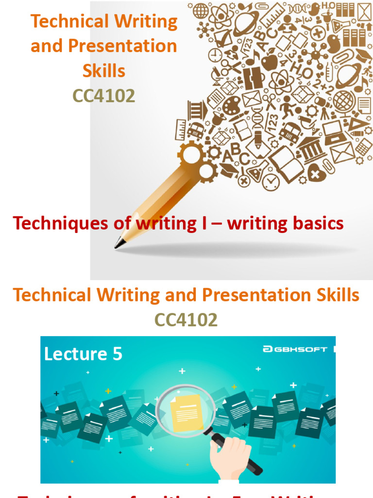 Technical Writing and Presentation Skills - Lecture 5 Few Writing Tips ...