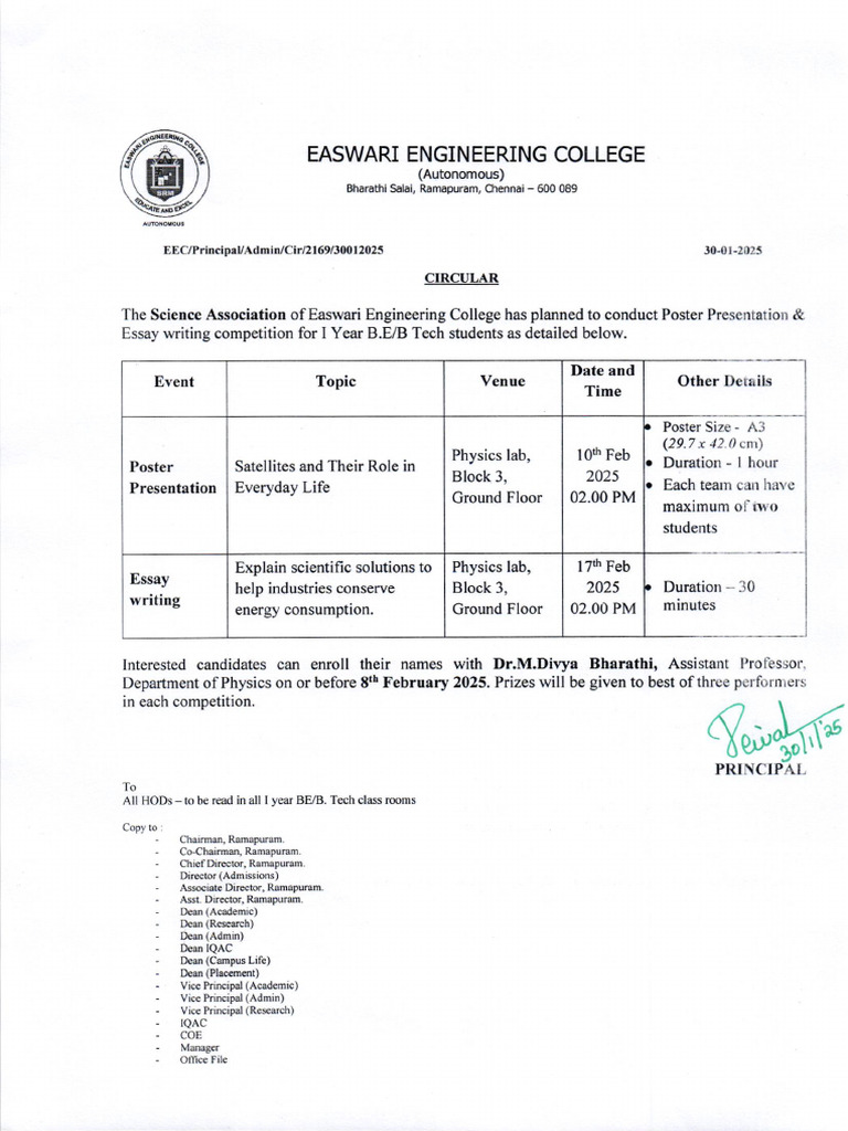 Circular - Science Association | PDF