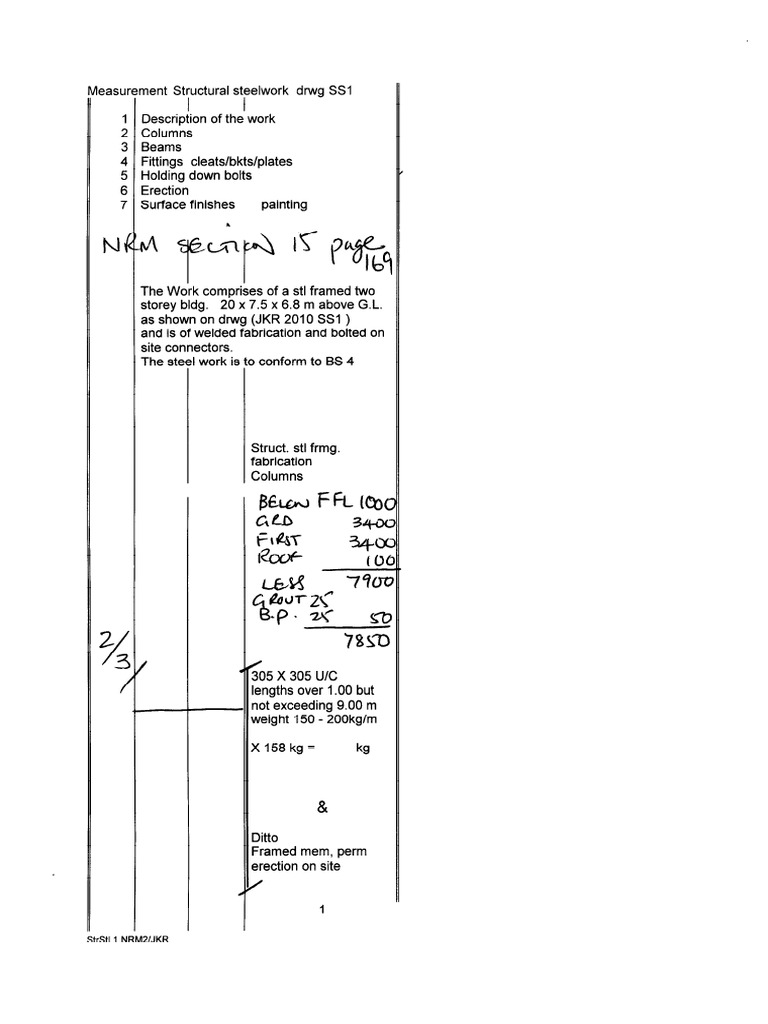 steelwork 01 TO complete NRM | PDF