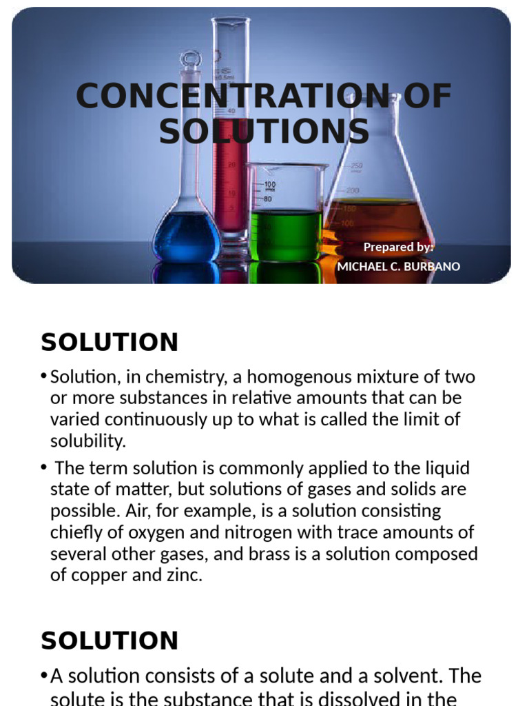 Understanding Solution Concentration Methods | PDF | Mole (Unit ...
