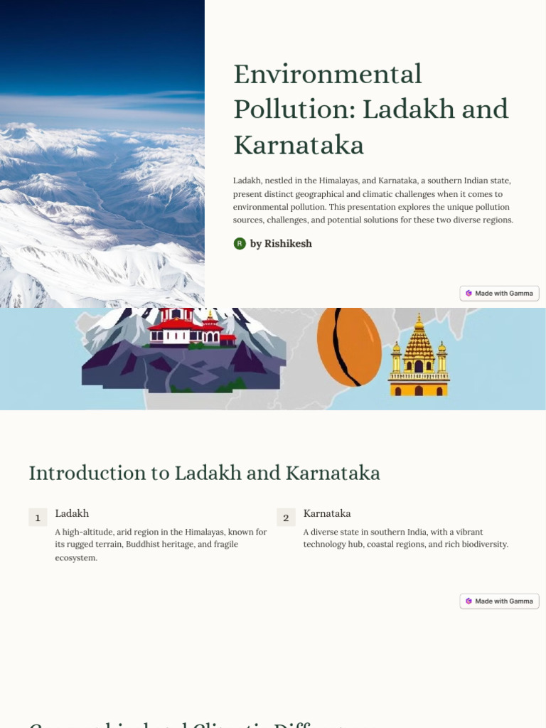 Environmental Pollution Ladakh and Karnataka | PDF | Pollution | Water ...