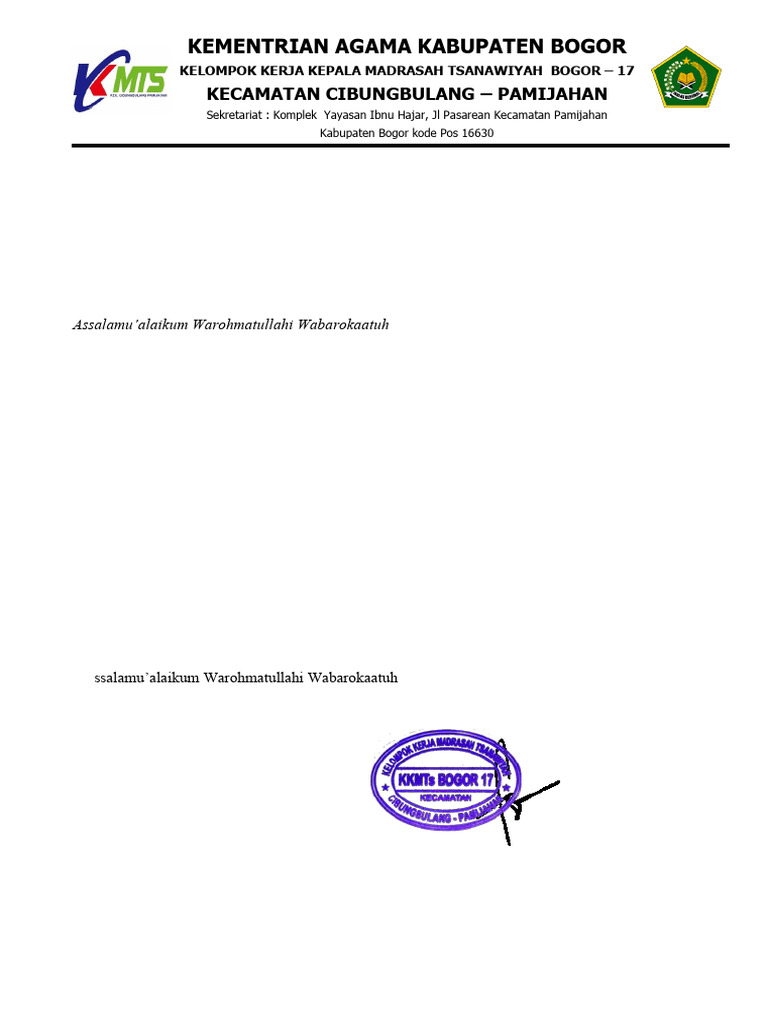 SURAT KAMAD KKMTs-17 BOGOR 8-2-2025 | PDF