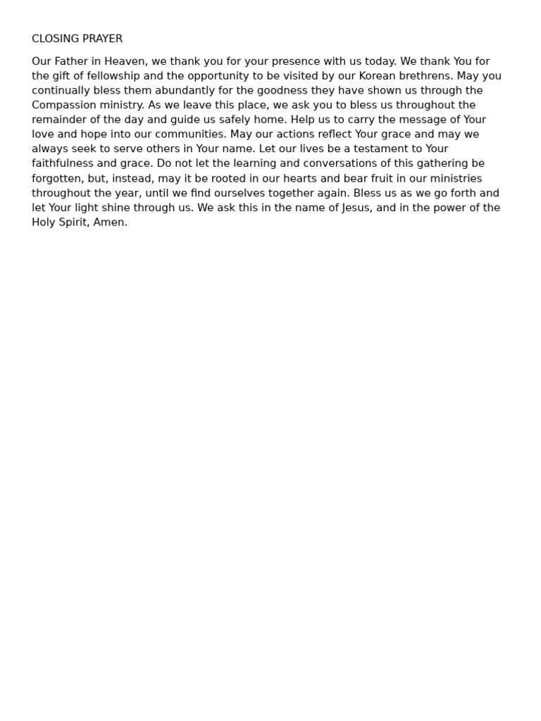 Closing Prayer | PDF