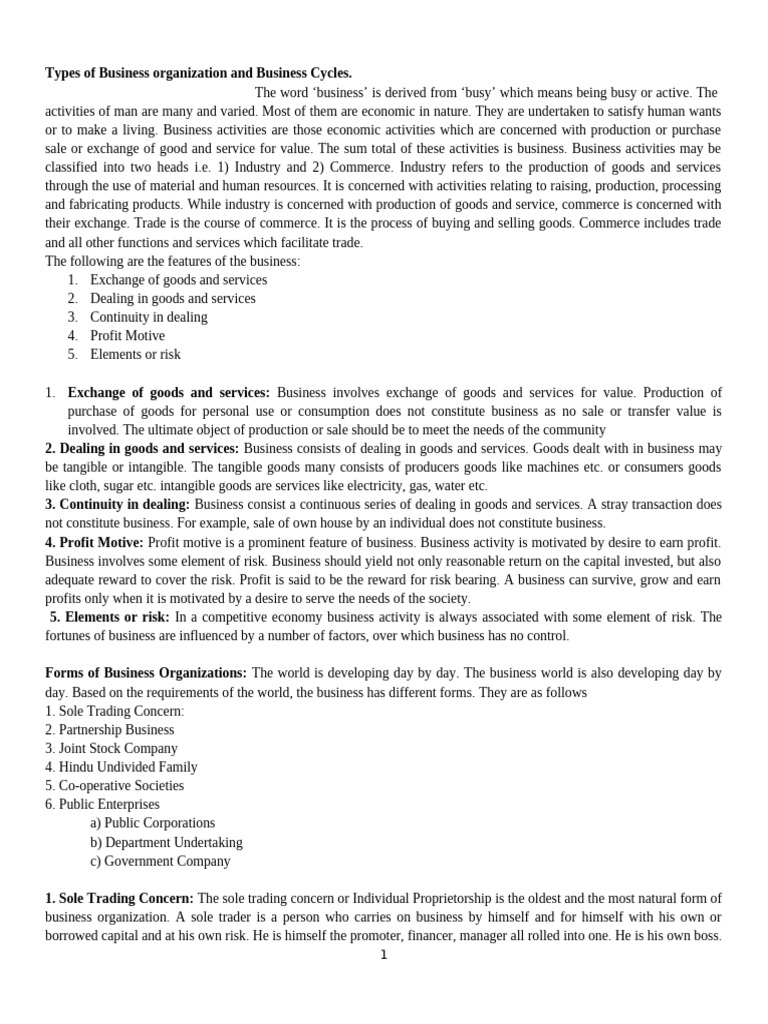 Business Organizations and Cycles Explained | PDF | Goods | Partnership