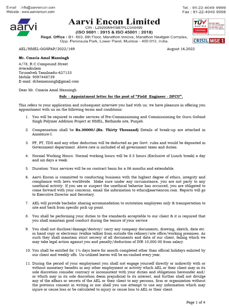 169 Cmaria Amal Mansingh | PDF | Employment | Justice