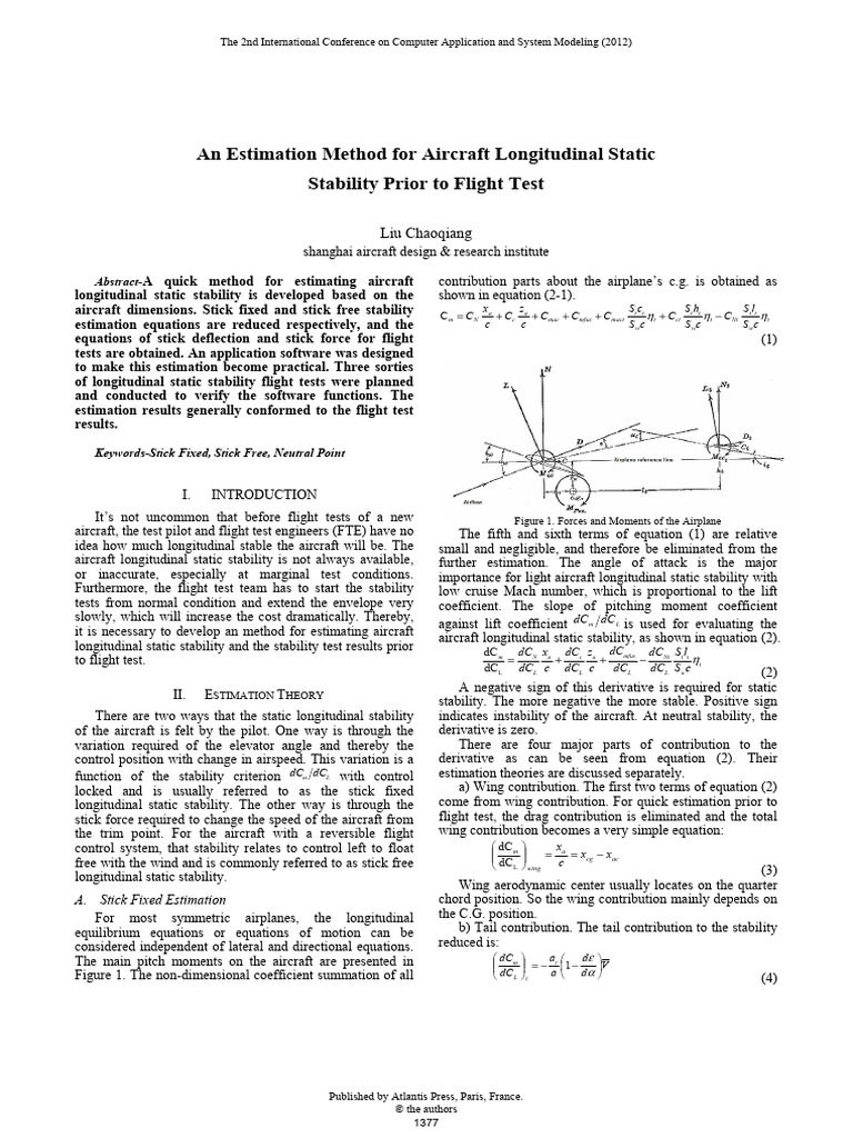 Aircraft Longitudinal Stability Estimation | PDF | Aircraft | Flight Test