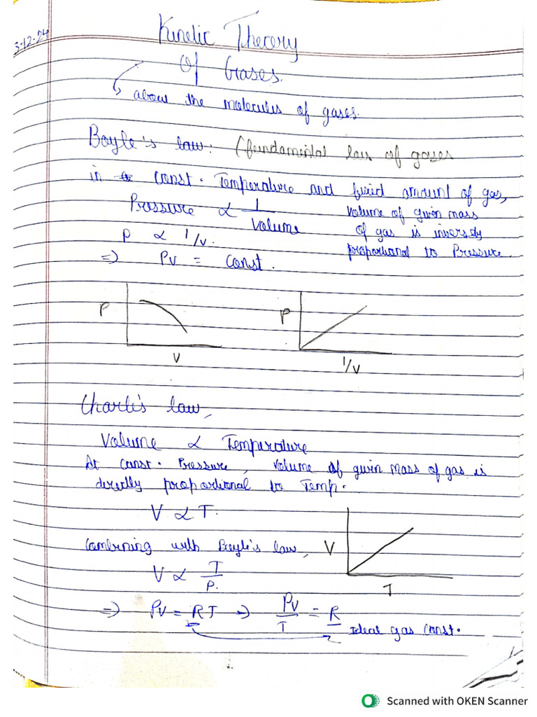 Kinetic Theory of Gases Notes | PDF