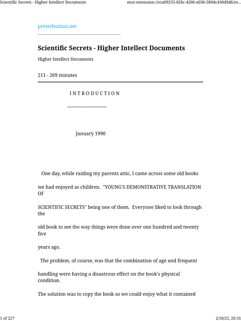 Scientific Secrets - Higher Intellect Documents | PDF | Barrel ...