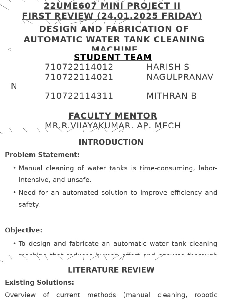 Review 1 Water Tank Cleaning | PDF