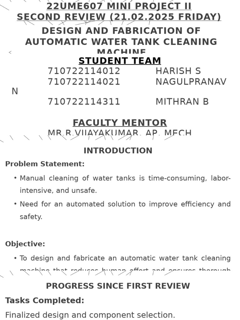 Automatic Water Tank Cleaner Design | PDF