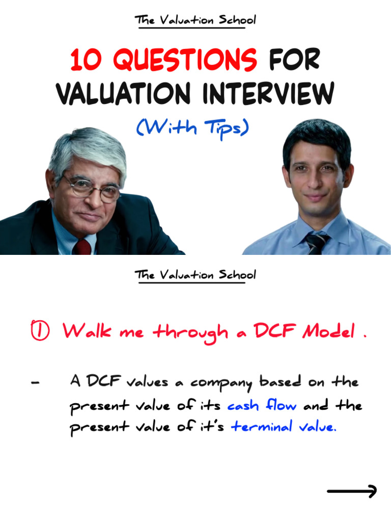 Valuation Interview Guide - The Valuation School | PDF | Valuation (Finance) | Discounted Cash Flow