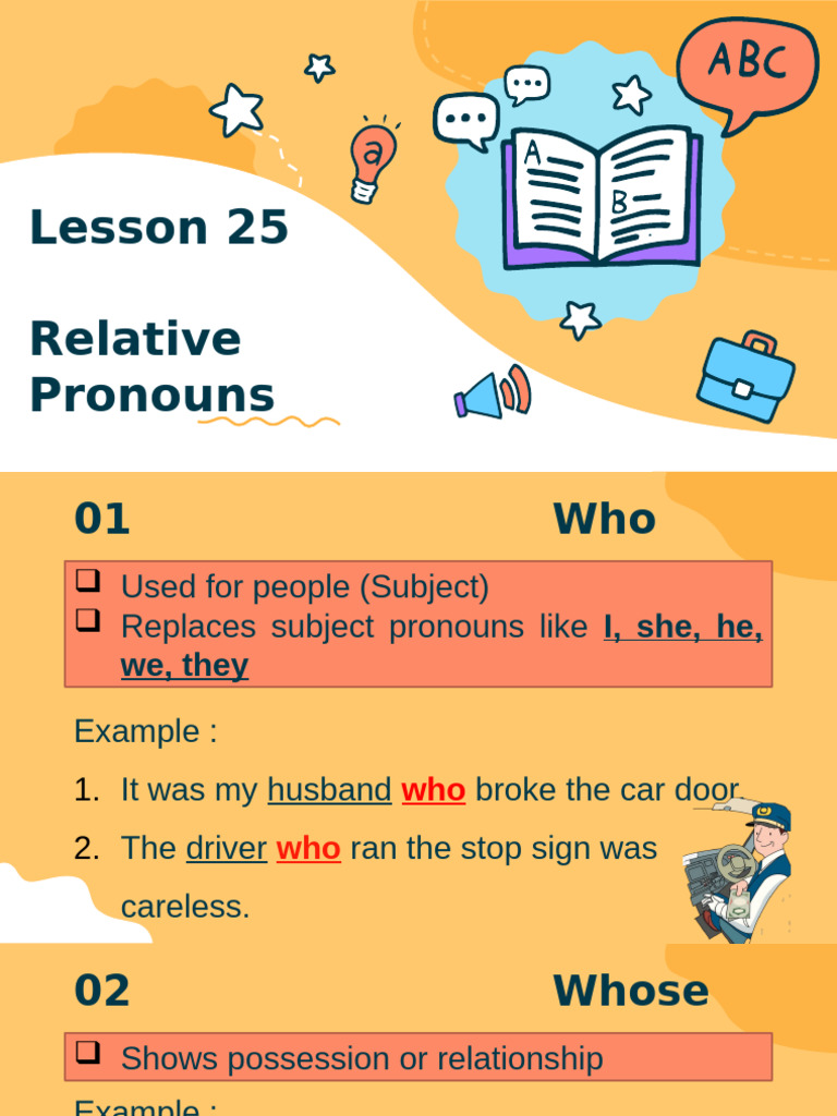 Lesson 25. Relative Pronouns | PDF