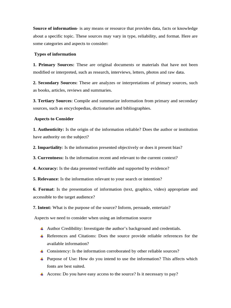 Evaluating Information Sources | PDF