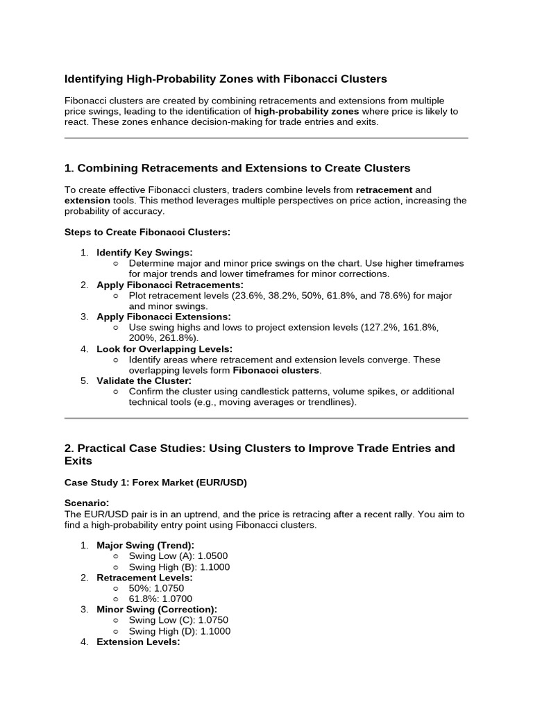 Identifying High-Probability Zones With Fibonacci Clusters | PDF ...