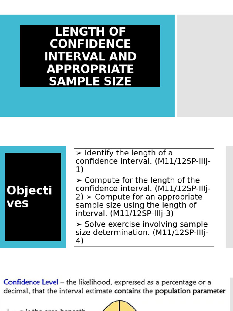 Module 8 LENGTH OF CONFIDENCE INTERVAL AND APPROPRIATE SAMPLE SIZE | PDF | Confidence Interval ...