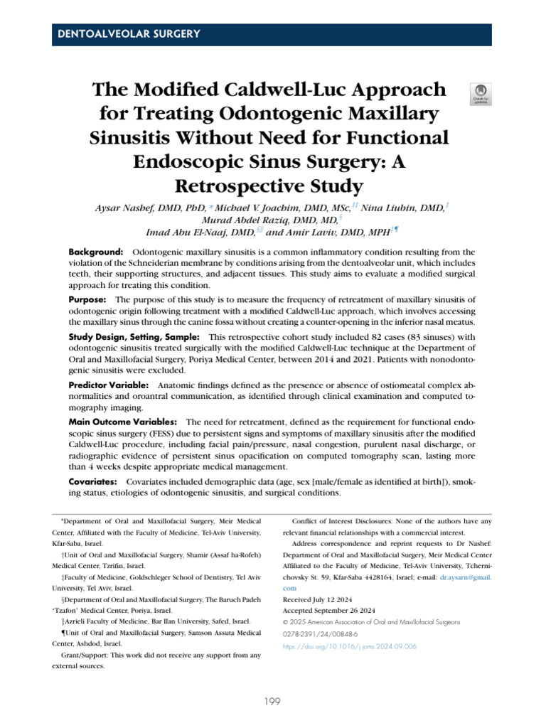 Modified Caldwell-Luc for Sinusitis | PDF | Medical Specialties ...