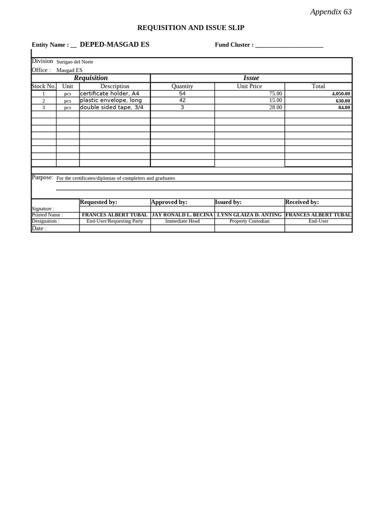 School Supply Request Form | PDF