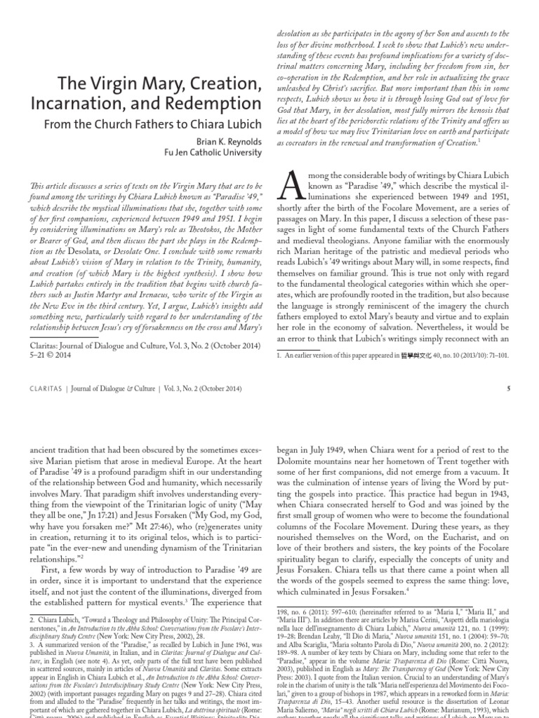 The Virgin Mary Creation Incarnation and | PDF | Mary, Mother Of Jesus ...